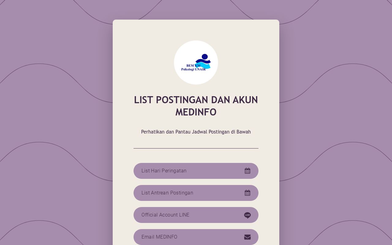 LIST POSTINGAN MEDINFO